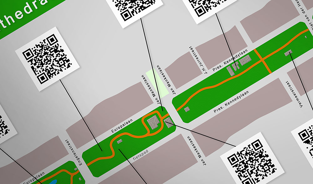 Ecokathedraal Le Roy-tuin Heerenveen - Plattegrond Le Roy tuin met QR ...